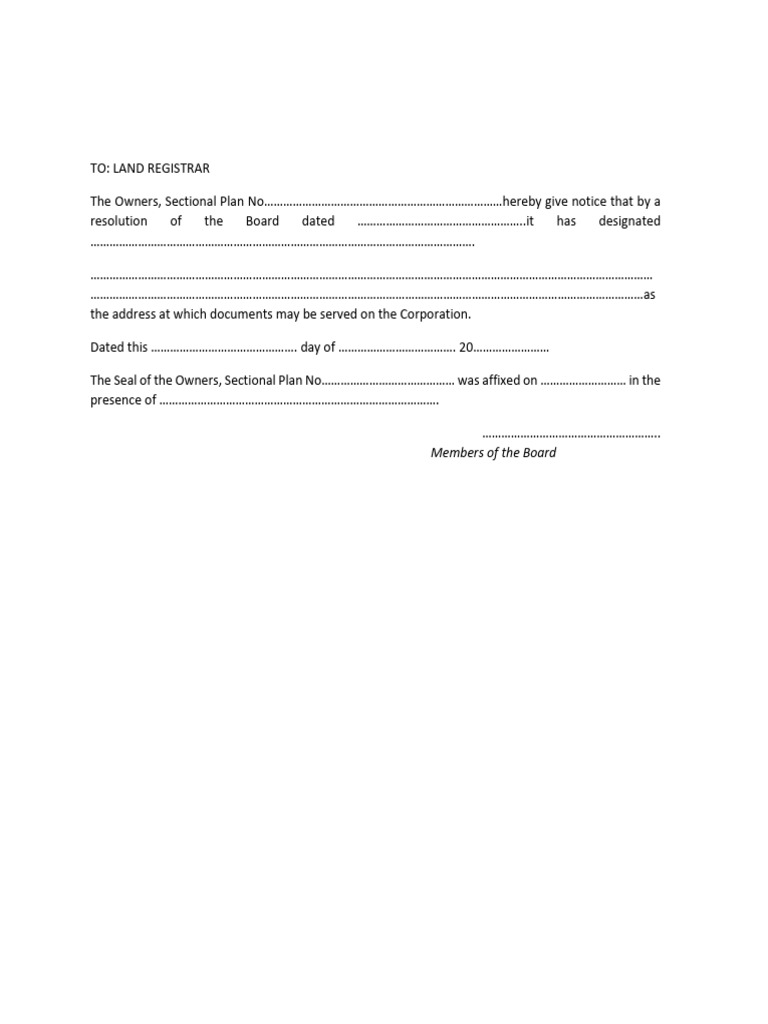 Notice of Corporate Address Change Form | PDF