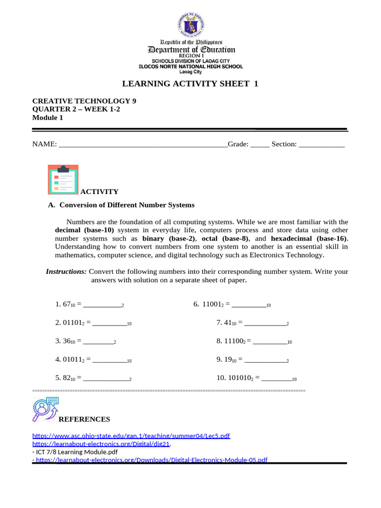Grade 9-Activity Sheet 1 | PDF