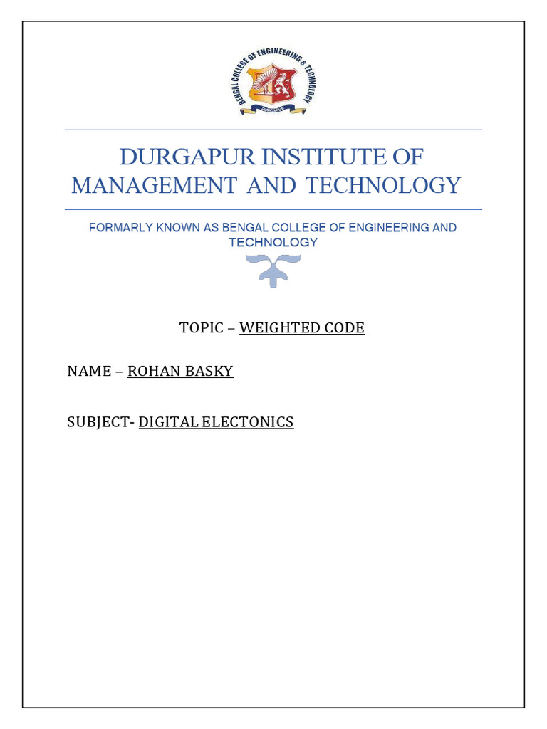Weighted Code Digital Electronics | PDF | Binary Coded Decimal ...