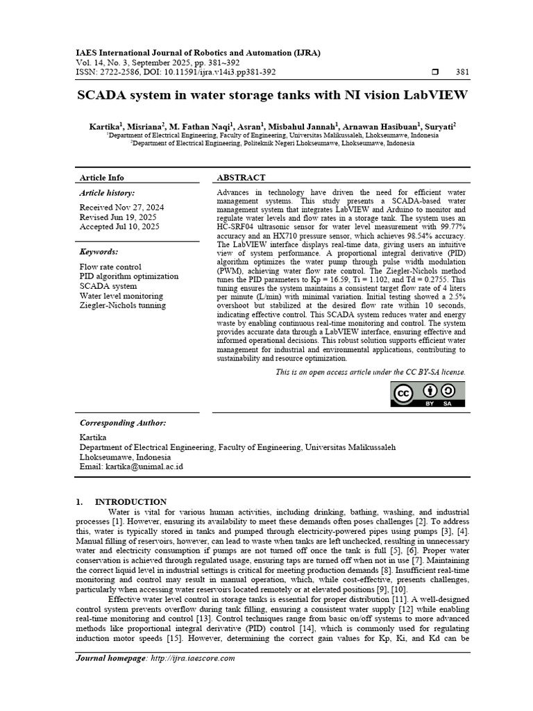 SCADA System in Water Storage Tanks With NI Vision LabVIEW | PDF