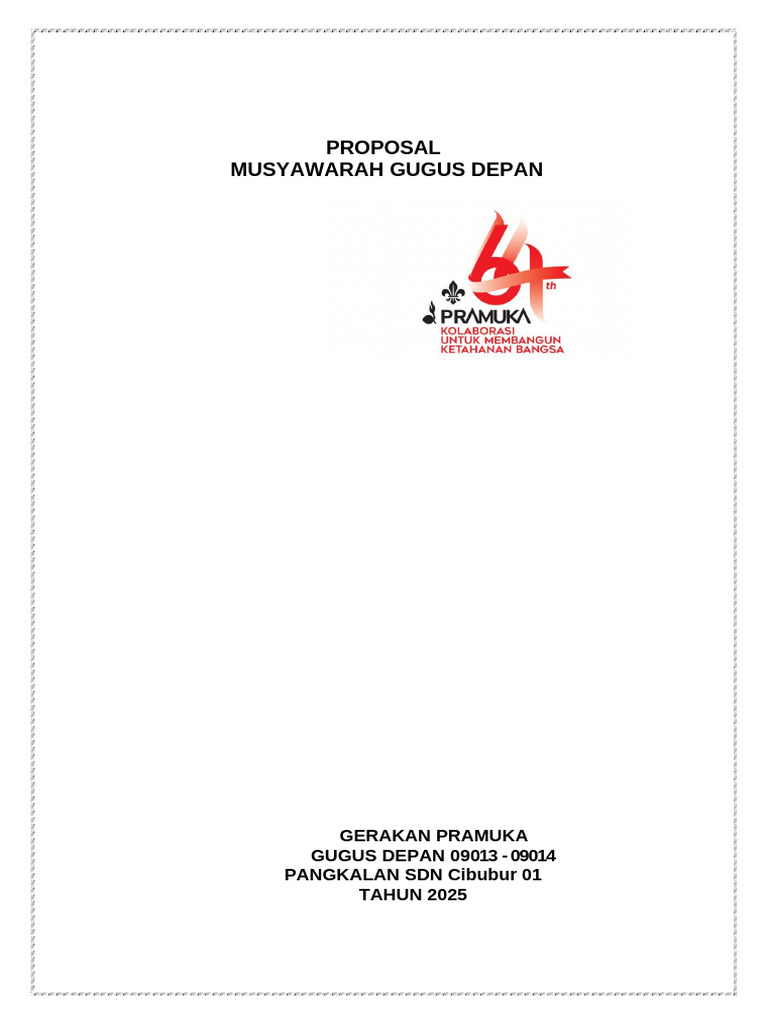 Proposal Musyawarah Gugus Depan Pramuka 2025 | PDF