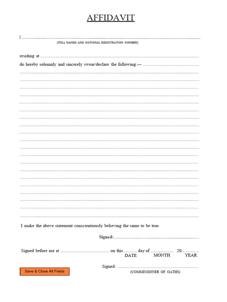 Form Template - Peace Orders - Affidavit | PDF | Affidavit | Practice Of Law