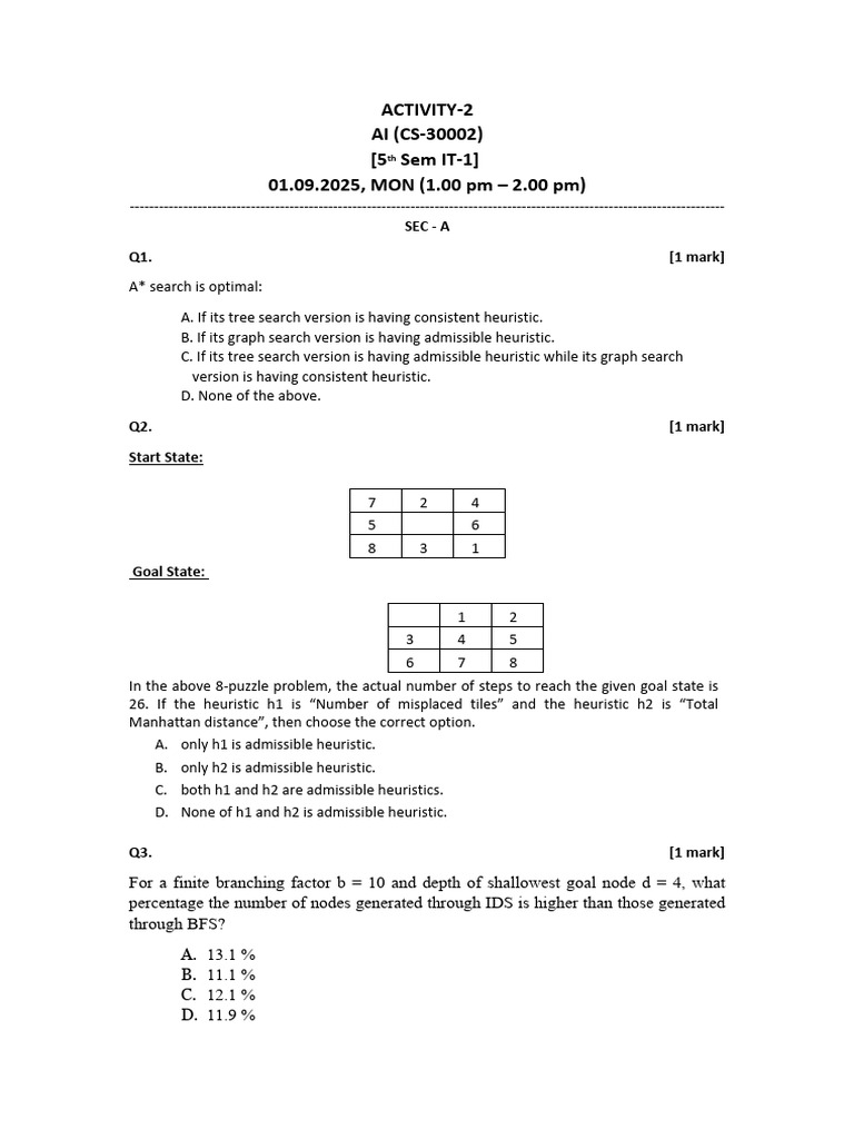 Heuristics in A* Search Explained | PDF | Applied Mathematics ...