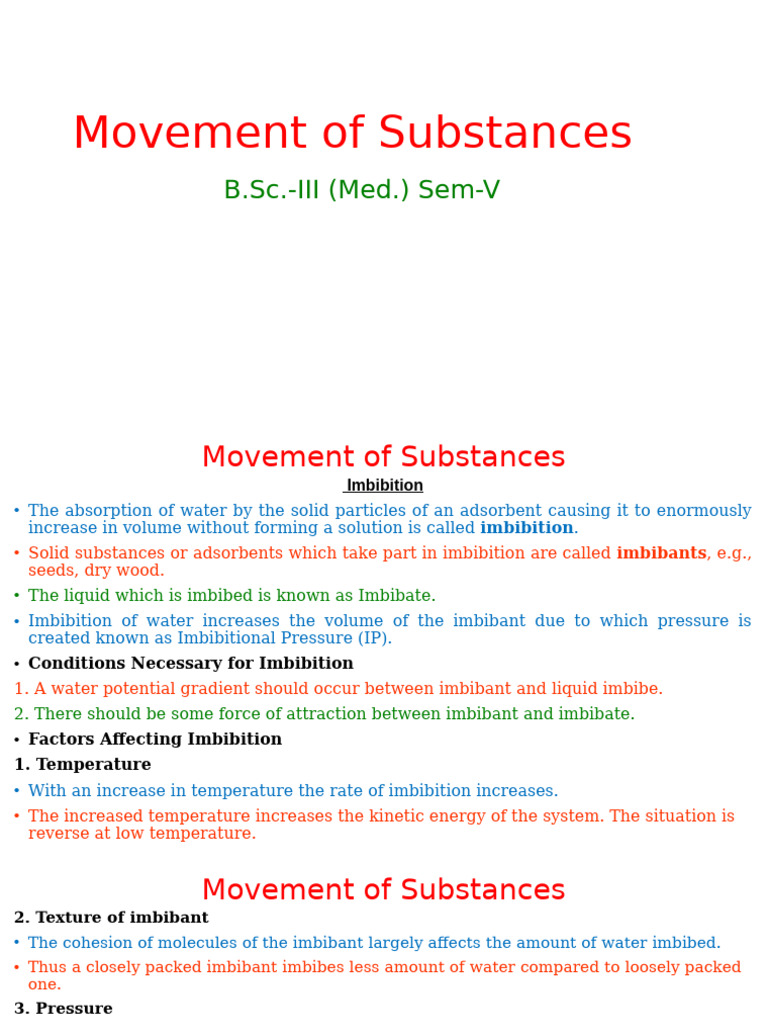 Movement of Substances in Biology | PDF | Osmosis | Diffusion
