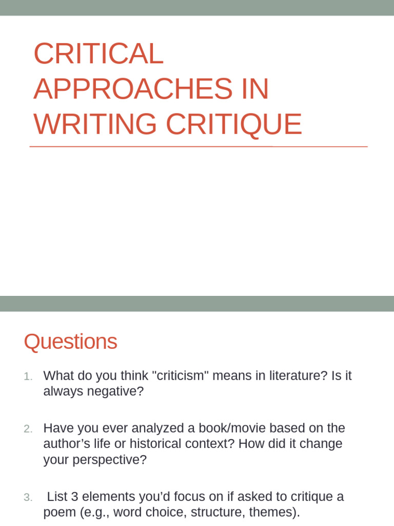 Critical Approaches to Literary Critique | PDF | Sociology | Gender