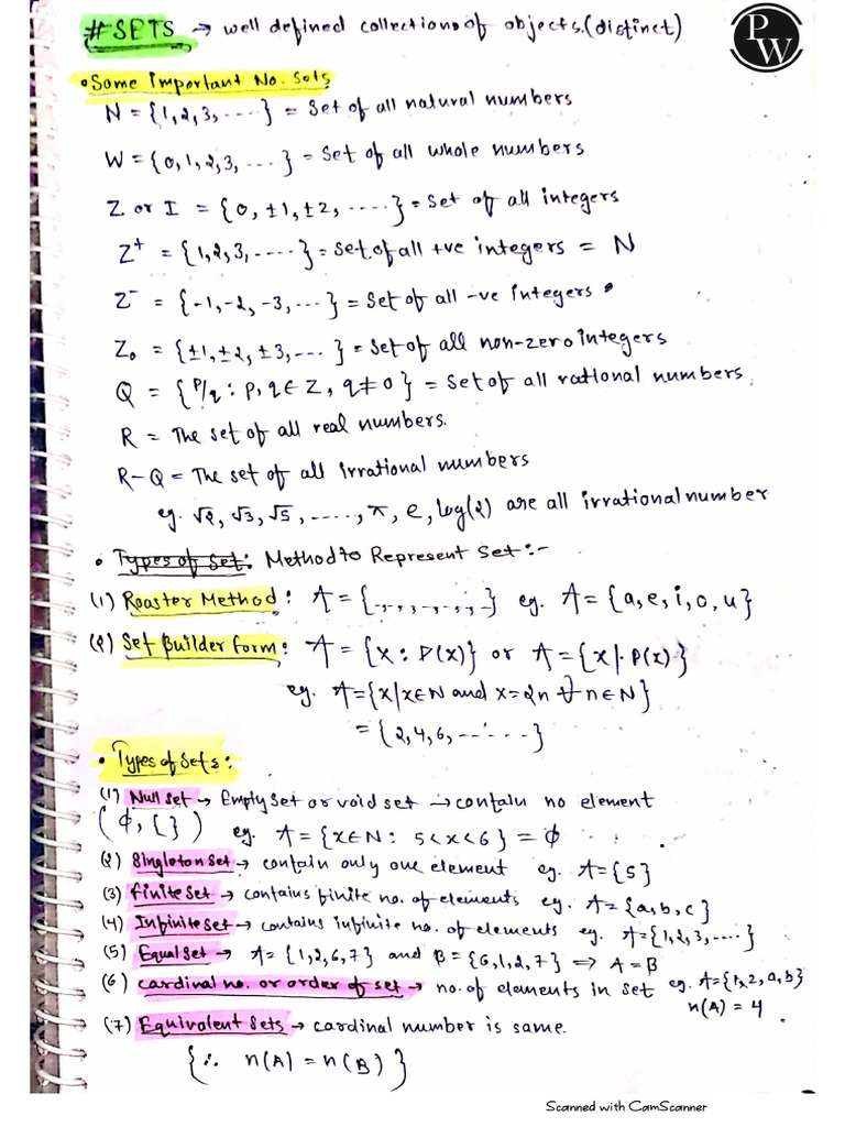 Sets Handwritten Notes | PDF