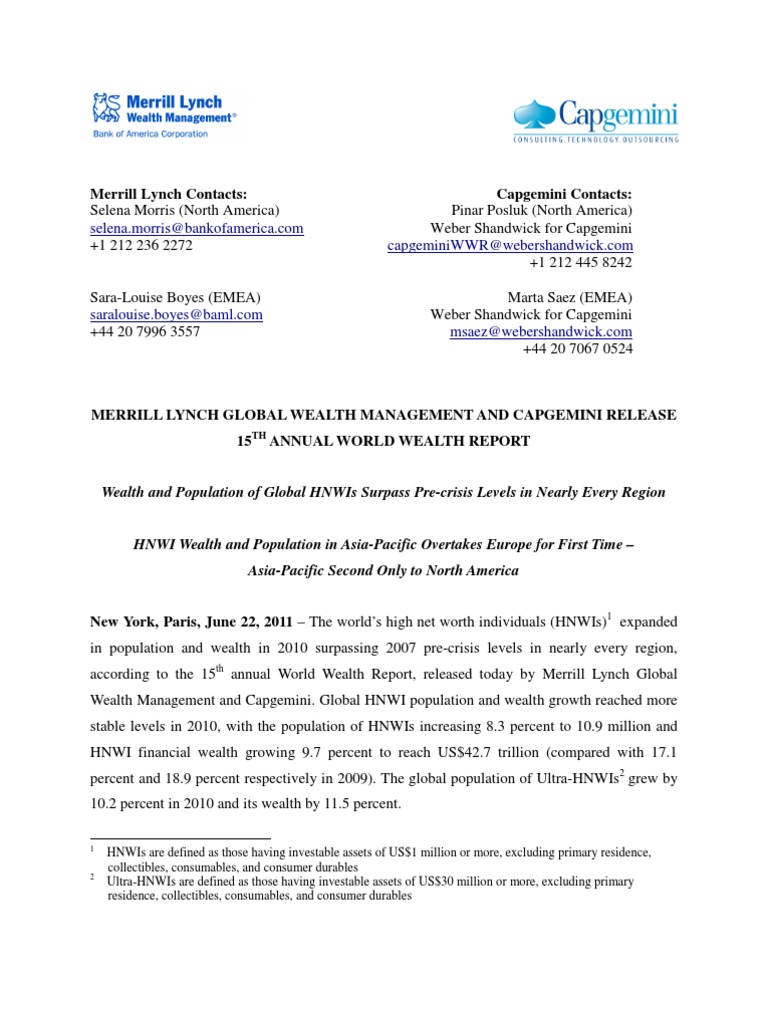 PDF Merrill Lynch Global Wealth Management and Capgemini Release 15th ...