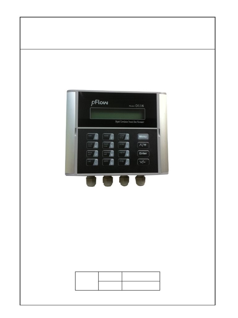 D116 Ultrasonic Flowmeter Manual | PDF | Flow Measurement | Screw