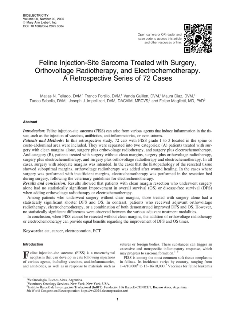 Feline Injection-Site Sarcoma Outcomes | PDF | Radiation Therapy | Medicine