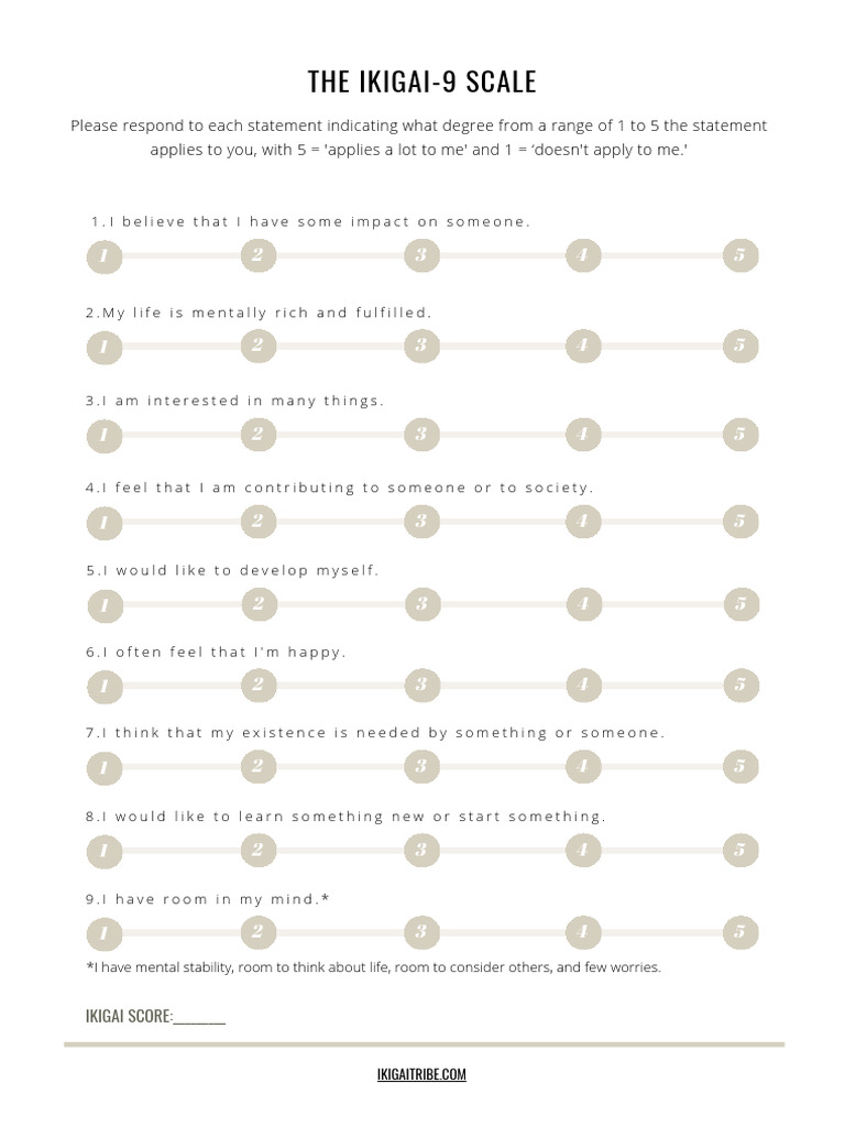 The+Ikigai 9+scale+ | PDF