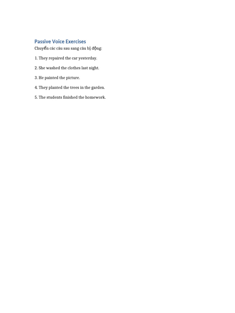 Passive Voice Exercises 3 | PDF