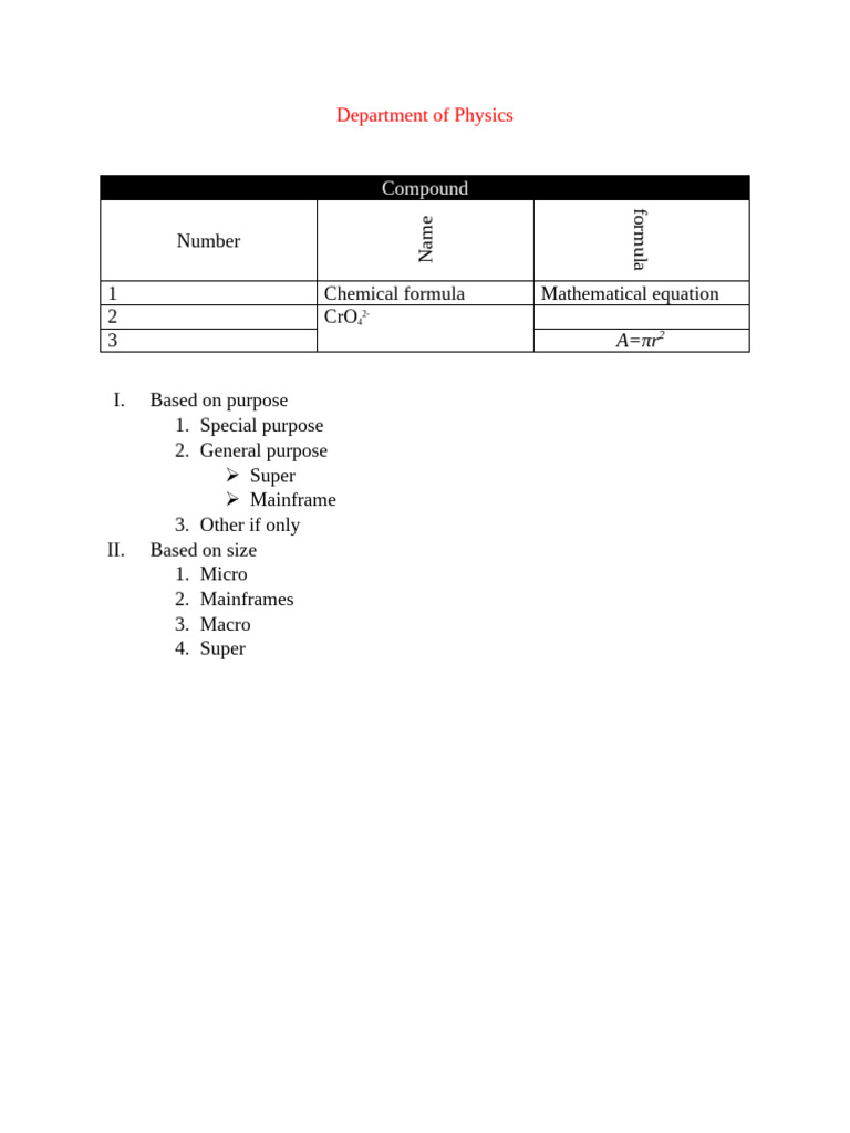 Physics Compound Classification Guide | PDF