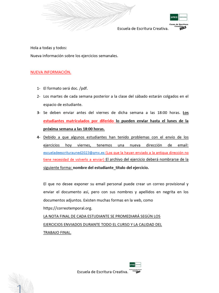 Informaciones Generales | PDF