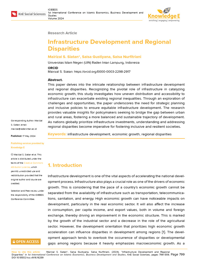 Infrastructure & Regional Disparities | PDF | Economic Growth ...