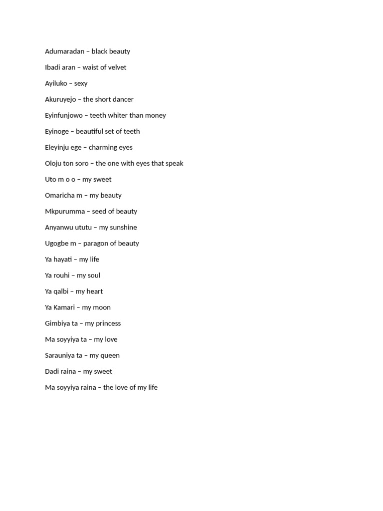 Sweet Names | PDF