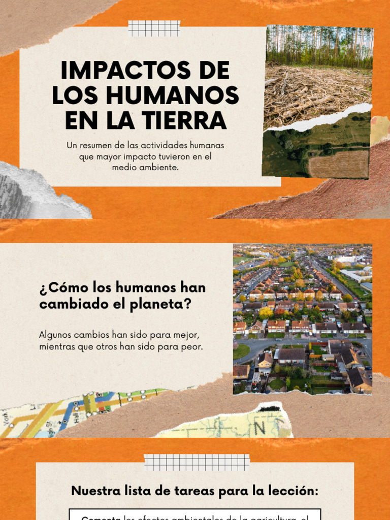 Presentación Impacto Humano en La Tierra Naranja Marrón Claro Álbum de ...