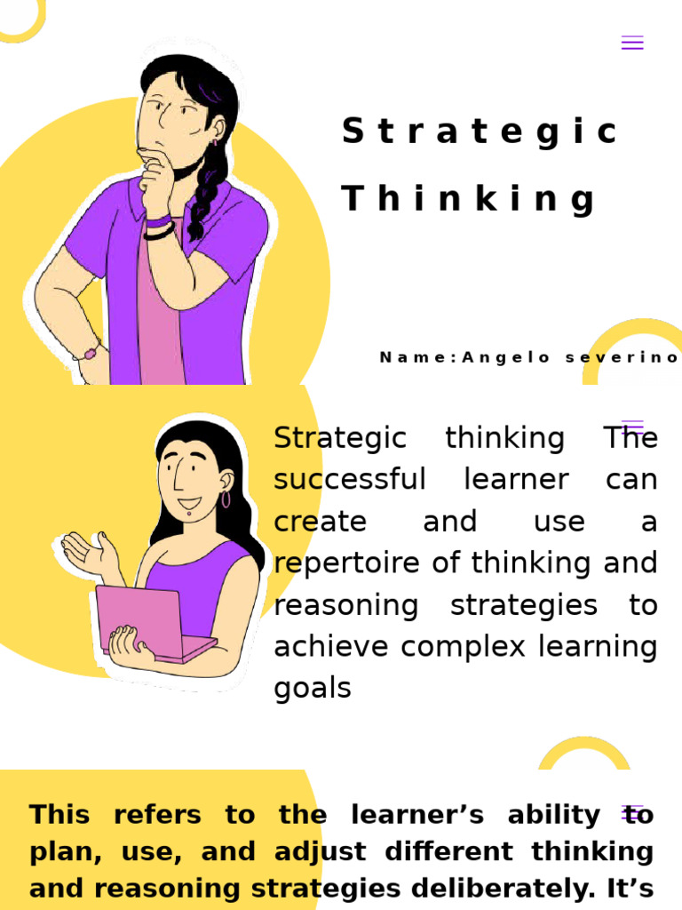 Strategic Thinking for Effective Learning | PDF