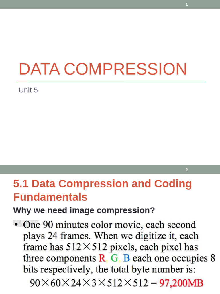 CH5 Data Compression | PDF | Data Compression | Video