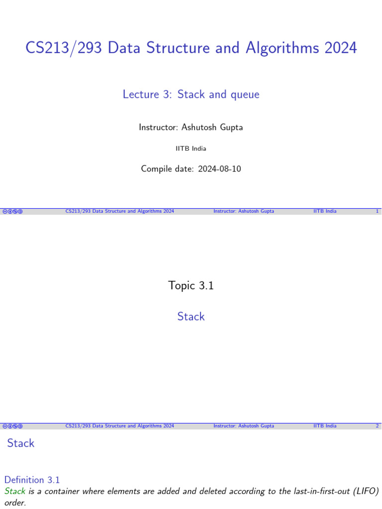 Lec 03 Stack Queue | PDF | Queue (Abstract Data Type) | Computer Programming