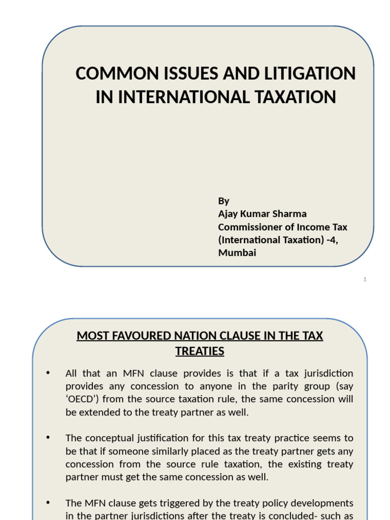 International Taxation Litigation Issues | PDF | Tax Treaty | Copyright