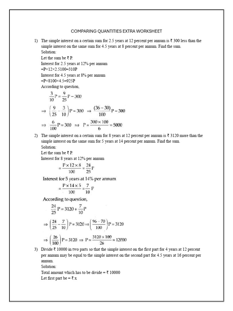 Simple Interest and Profit Calculations | PDF | Interest | Percentage