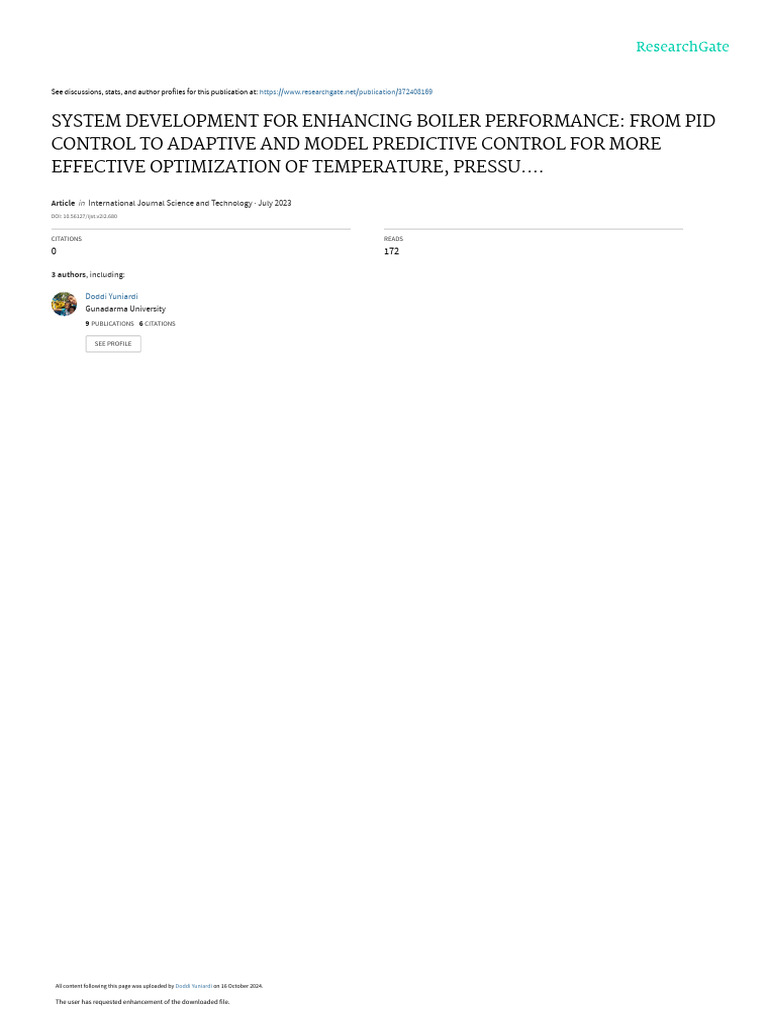 System Development For Enhancing Boiler Performance From Pid Control To ...