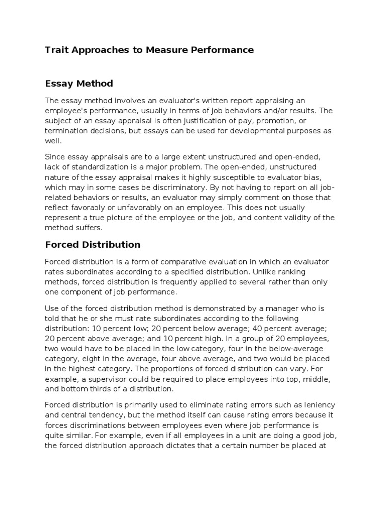Trait Performance Result Approaches To Measure Performance | PDF ...