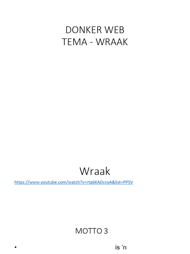 Powerpoint - Donker Web - Tema - Wraak | PDF