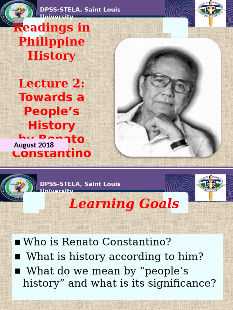 Renato Constantino's People's History | PDF | Liberal Arts Education