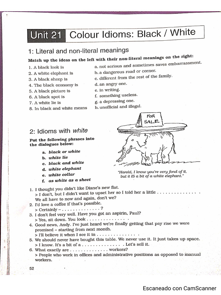Colour Idioms | PDF