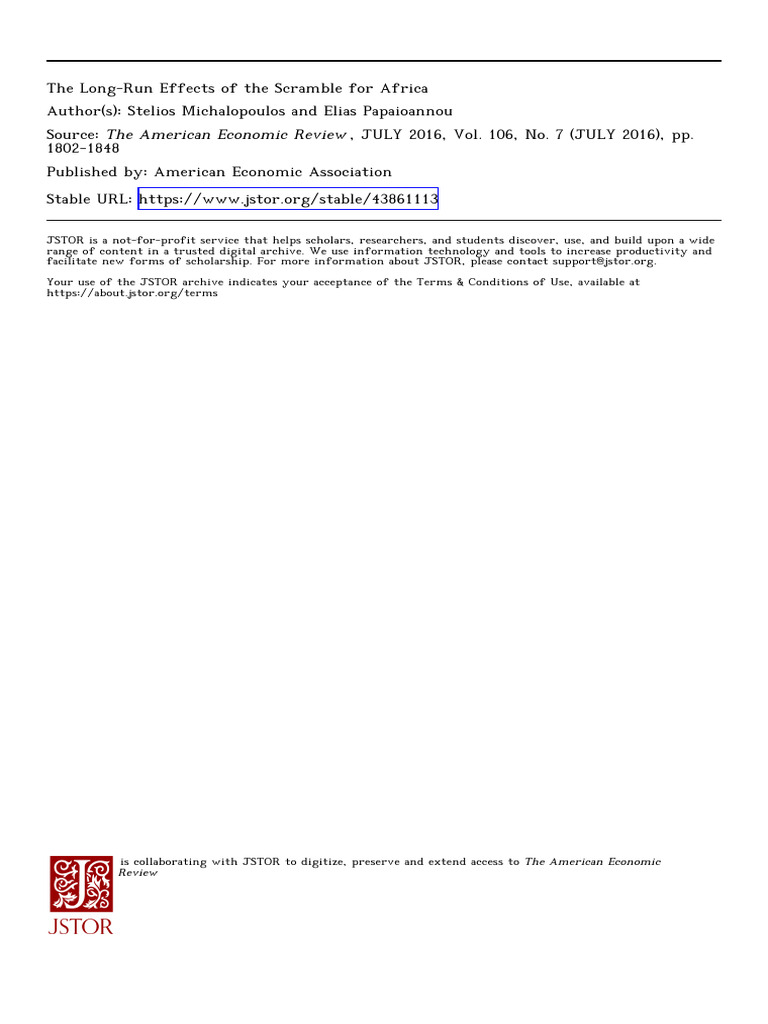 Michalopoulos LongRunEffectsScramble 2016 | PDF | Somalia | Fixed ...