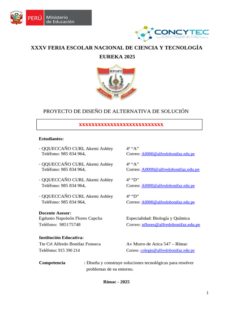 CyT_Informe_de_diseno_de_alternativa_de_solucion | PDF | Diseño | Evaluación