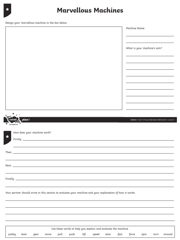 Marvellous Machines Activity Sheet | PDF