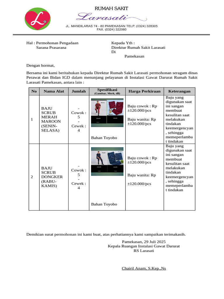 Form Pengajuan Baju Dinas | PDF