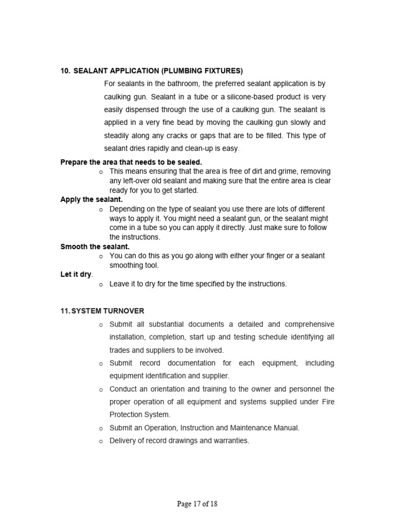 Sealant Fixtures | PDF