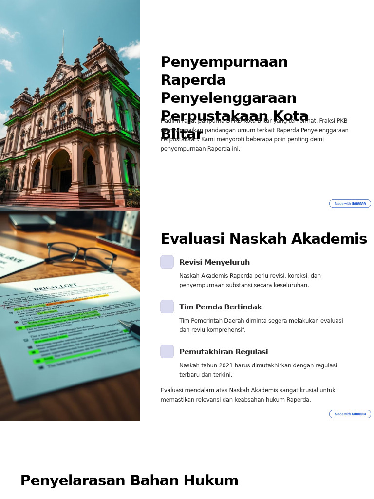 Penyempurnaan Raperda Penyelenggaraan Perpustakaan Kota Blitar | PDF