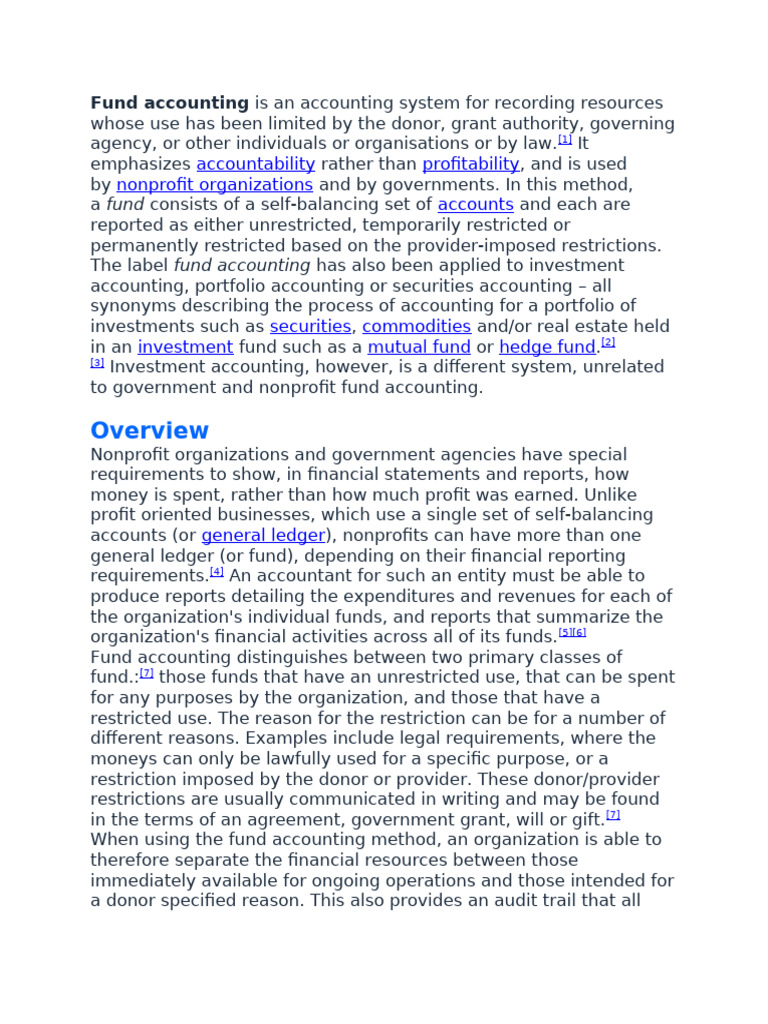 Fund Accounting for Nonprofits and Governments | PDF | Fund Accounting ...
