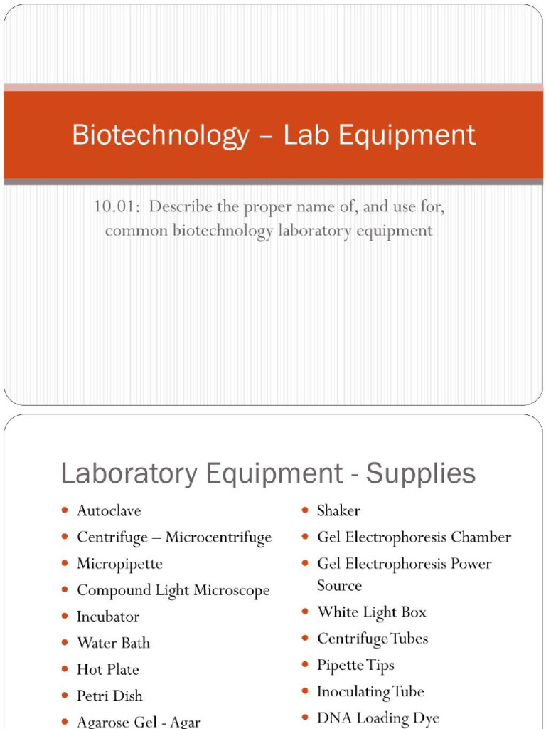 Biotech Lab Equipment | PDF