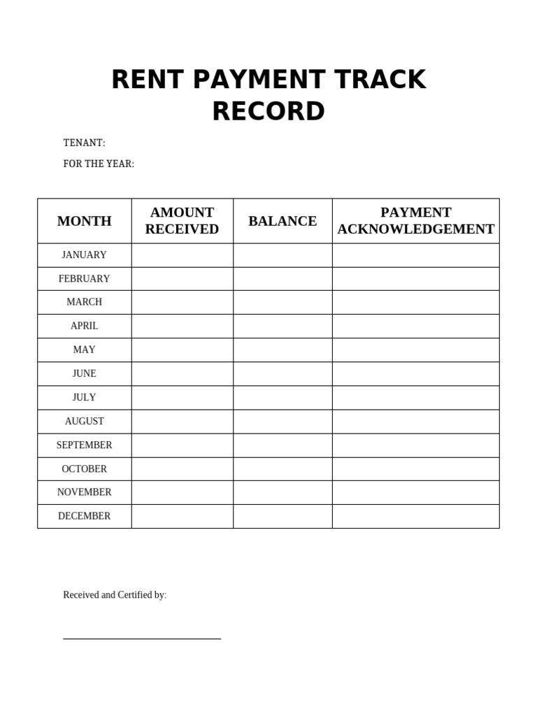 Rent Payment Track Record | PDF