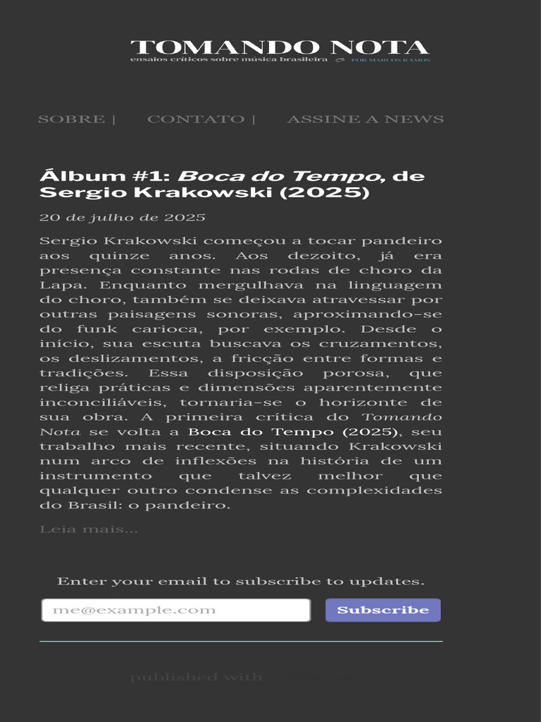 Tomando Nota - Crítica Musical | PDF
