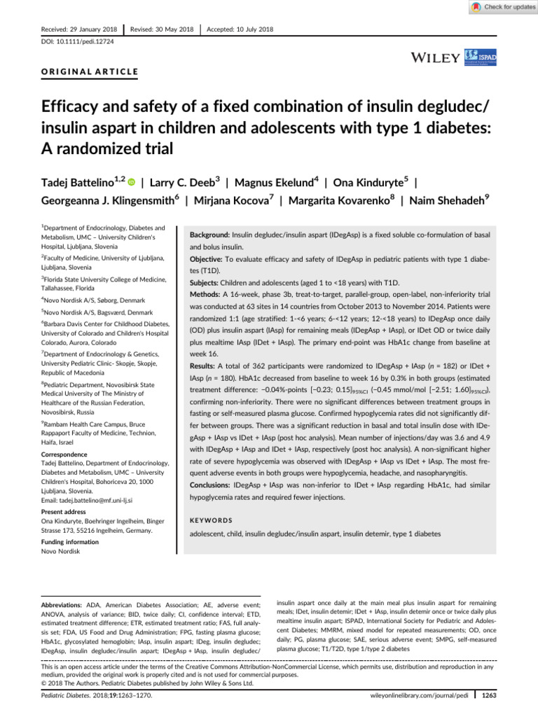 1 - Pediatric Diabetes - 2018 - Battelino - Efficacy and Safety of A ...