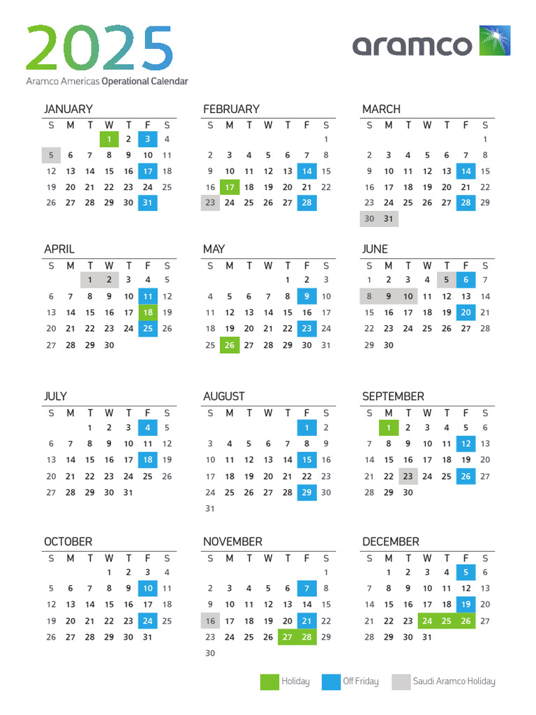 Aramco 2023-2026 Calendar Overview | PDF | Met Life | Economy Of The ...