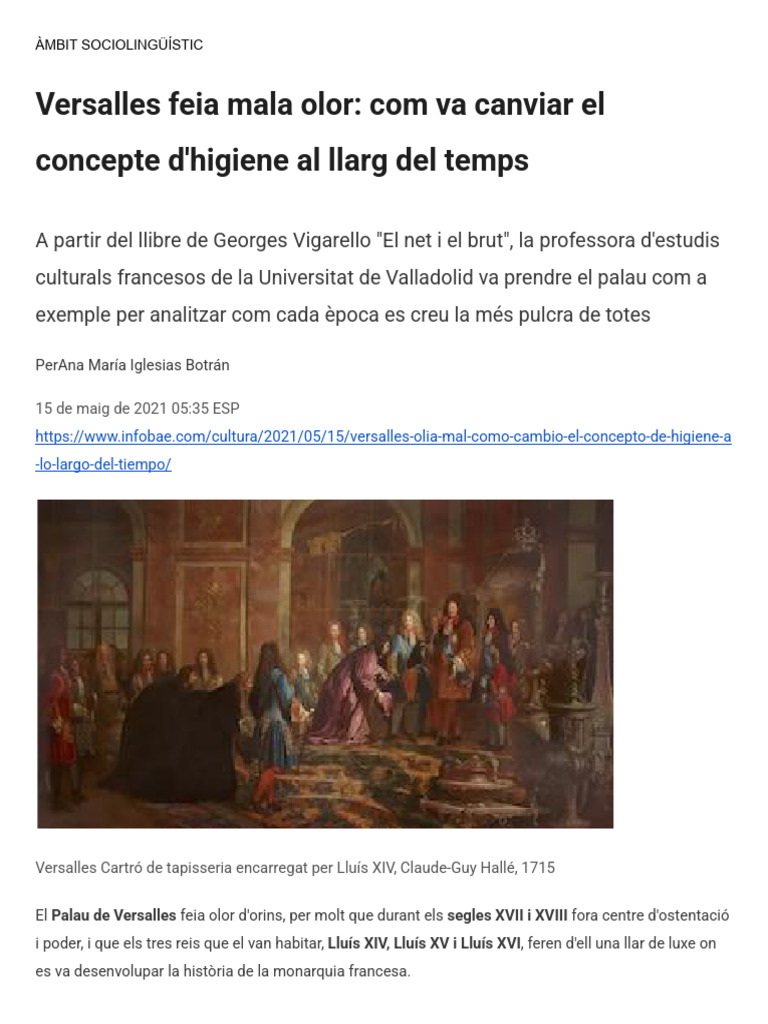 4 Eso Ambit Sociol Higiene A Versalles | PDF