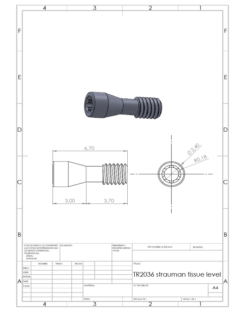 FICHA TEC TR2036 Strauman Tissue Level | PDF
