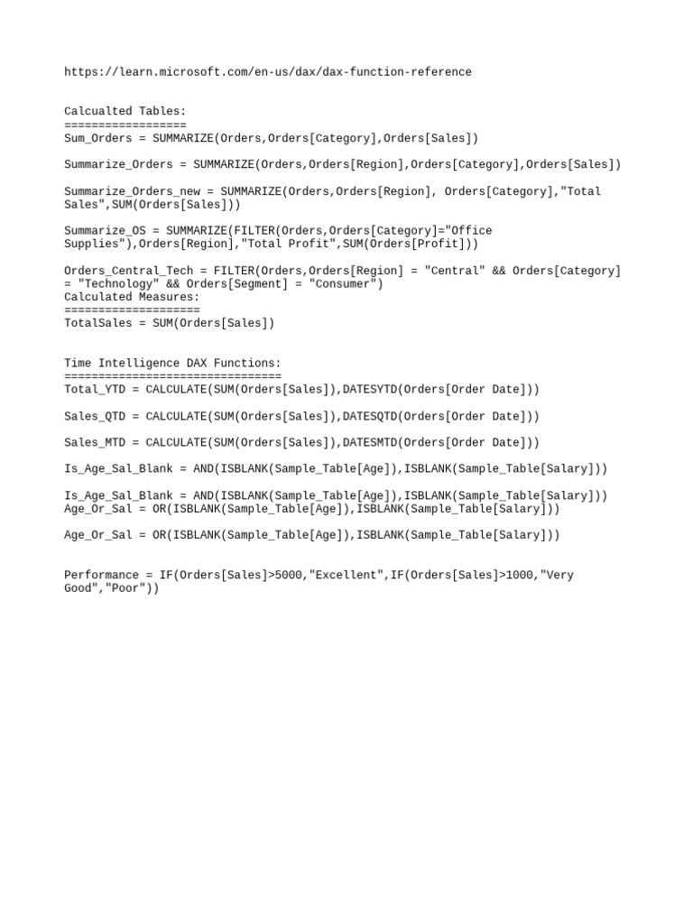 DAX Functions | PDF