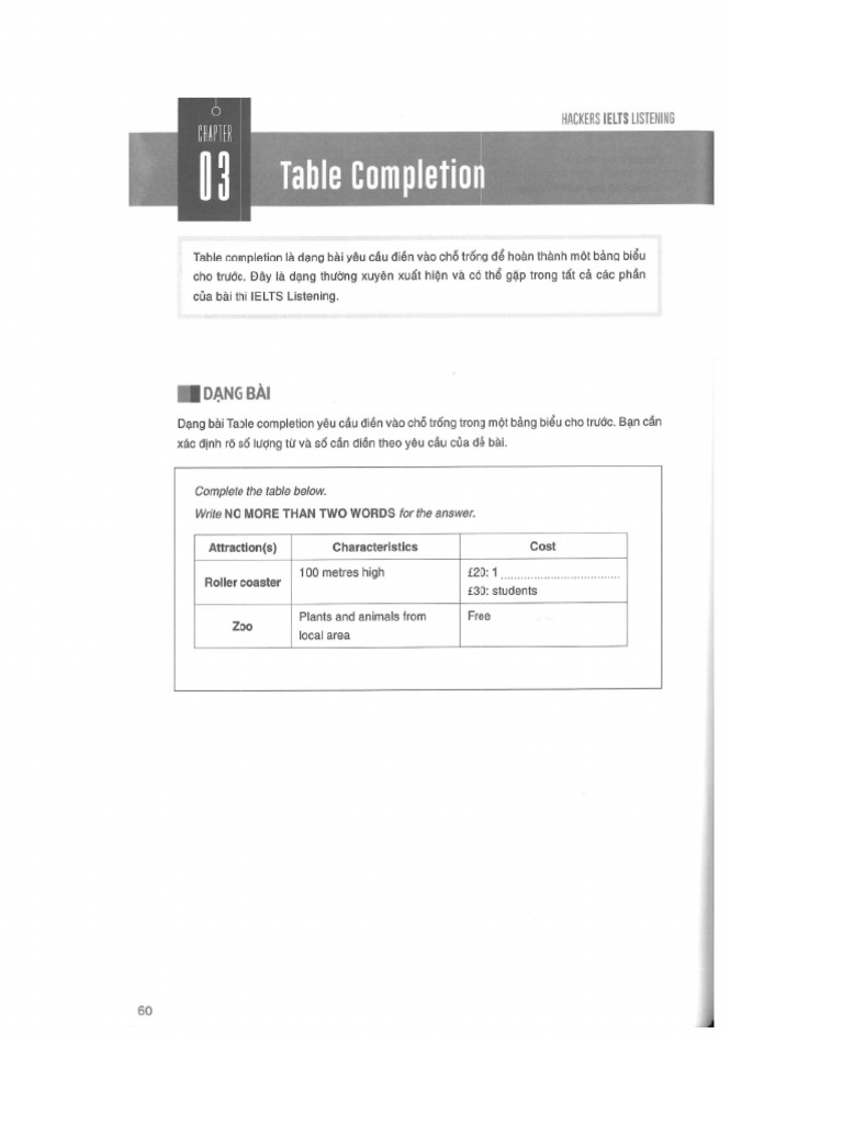 Unit 3 - Table Completion | PDF
