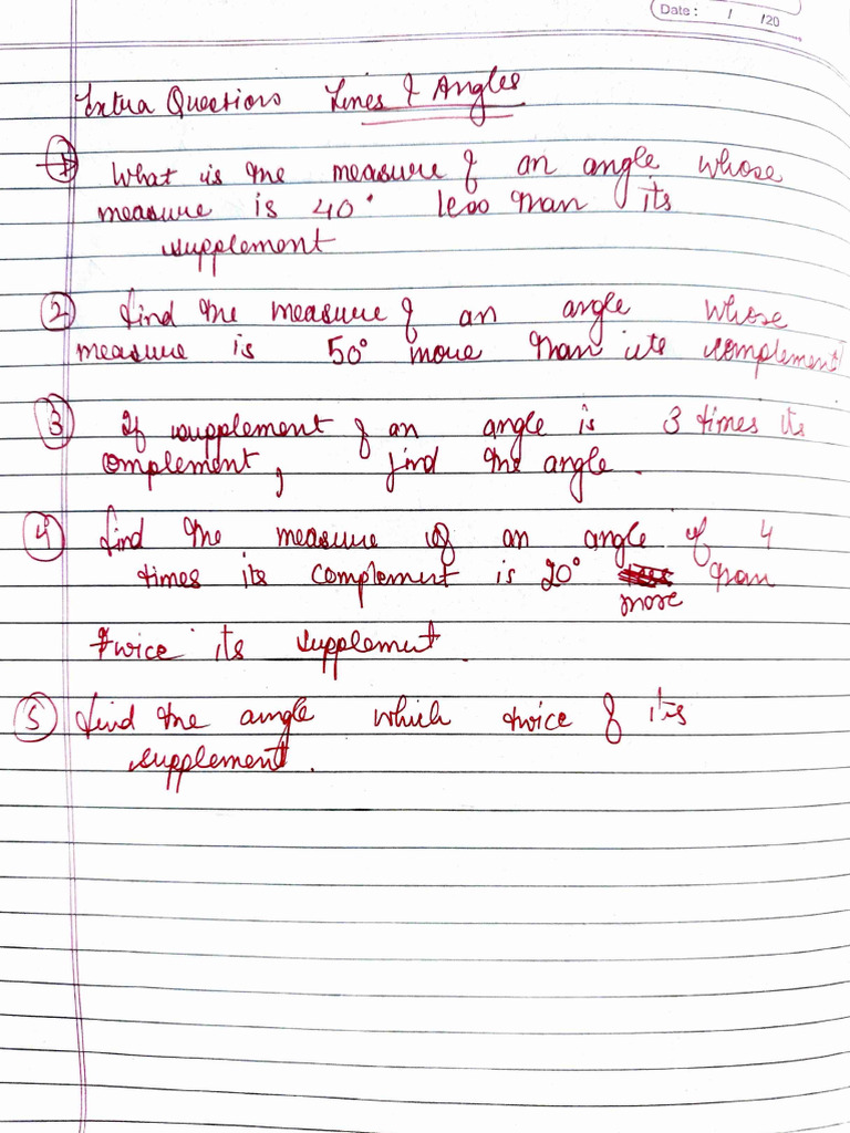 Lines and Angles Extra Ques | PDF