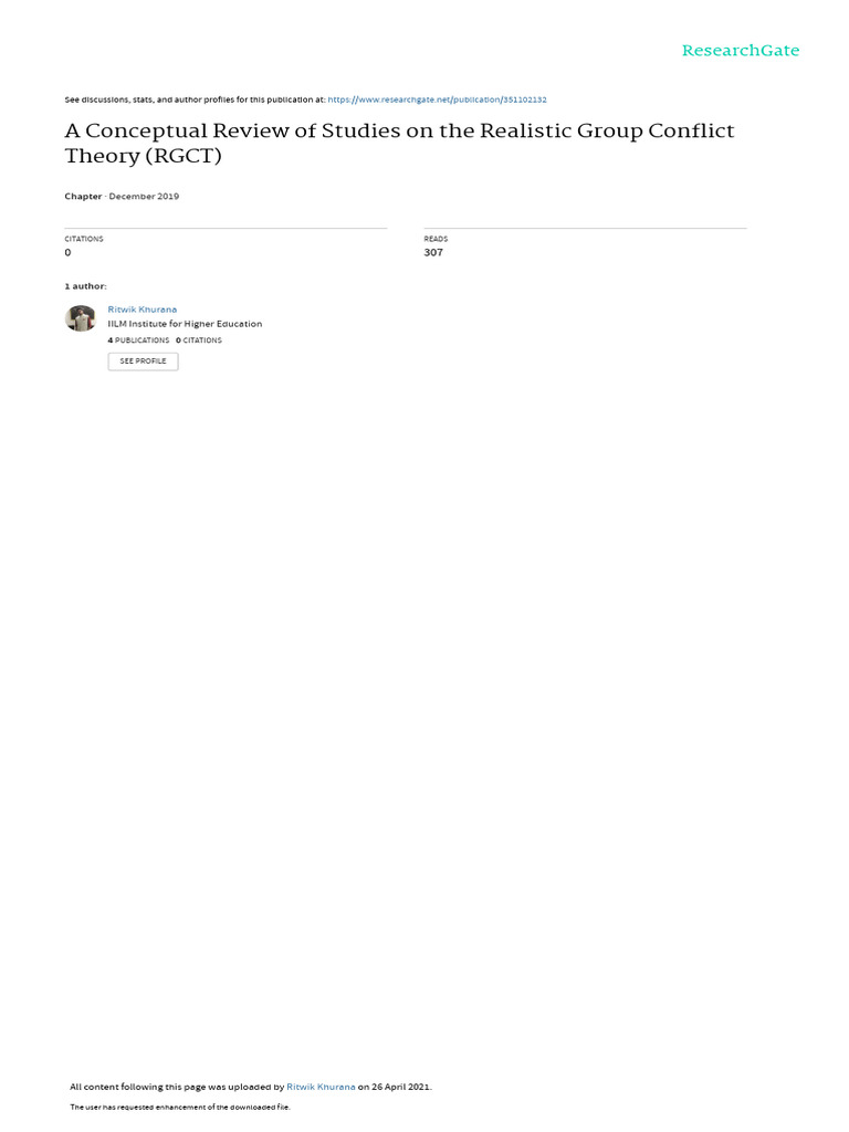 Review of Realistic Group Conflict Theory | PDF | Liberal Arts ...