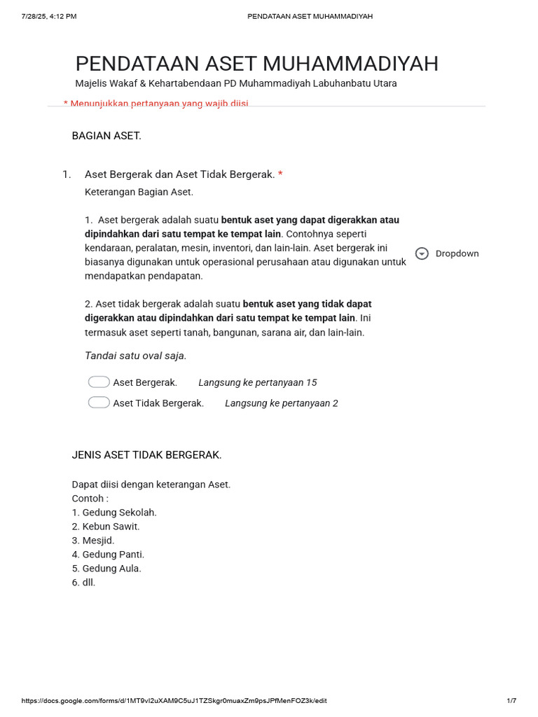 Pendataan Aset Muhammadiyah Labuhanbatu | PDF
