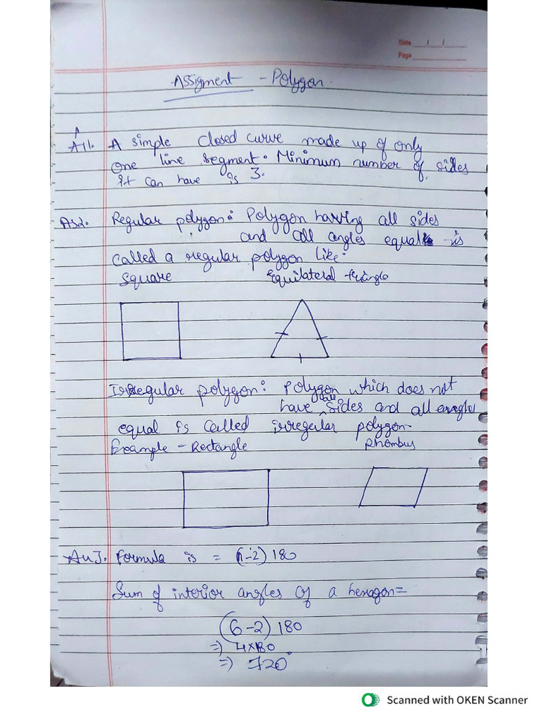 Polygons Work Sheet | PDF